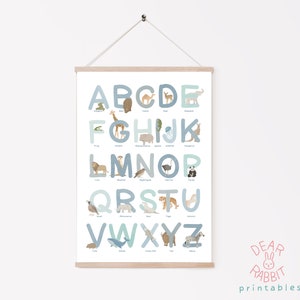 Animal Alphabet Print,printable ABC Poster,alphabet Wall Art, ABC Wall ...
