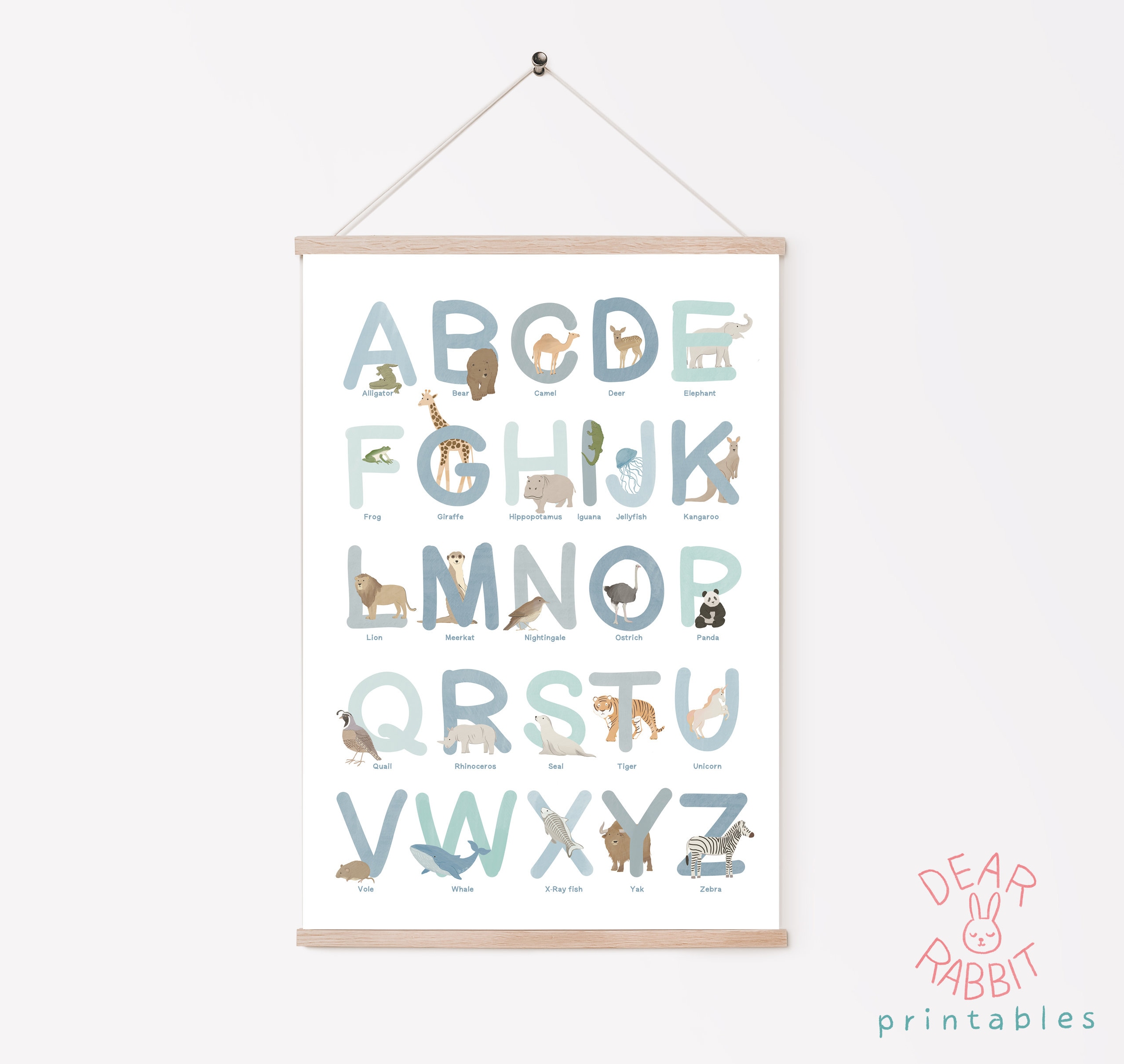 Animal Alphabet Print,printable ABC Poster,alphabet Wall Art, ABC Wall ...