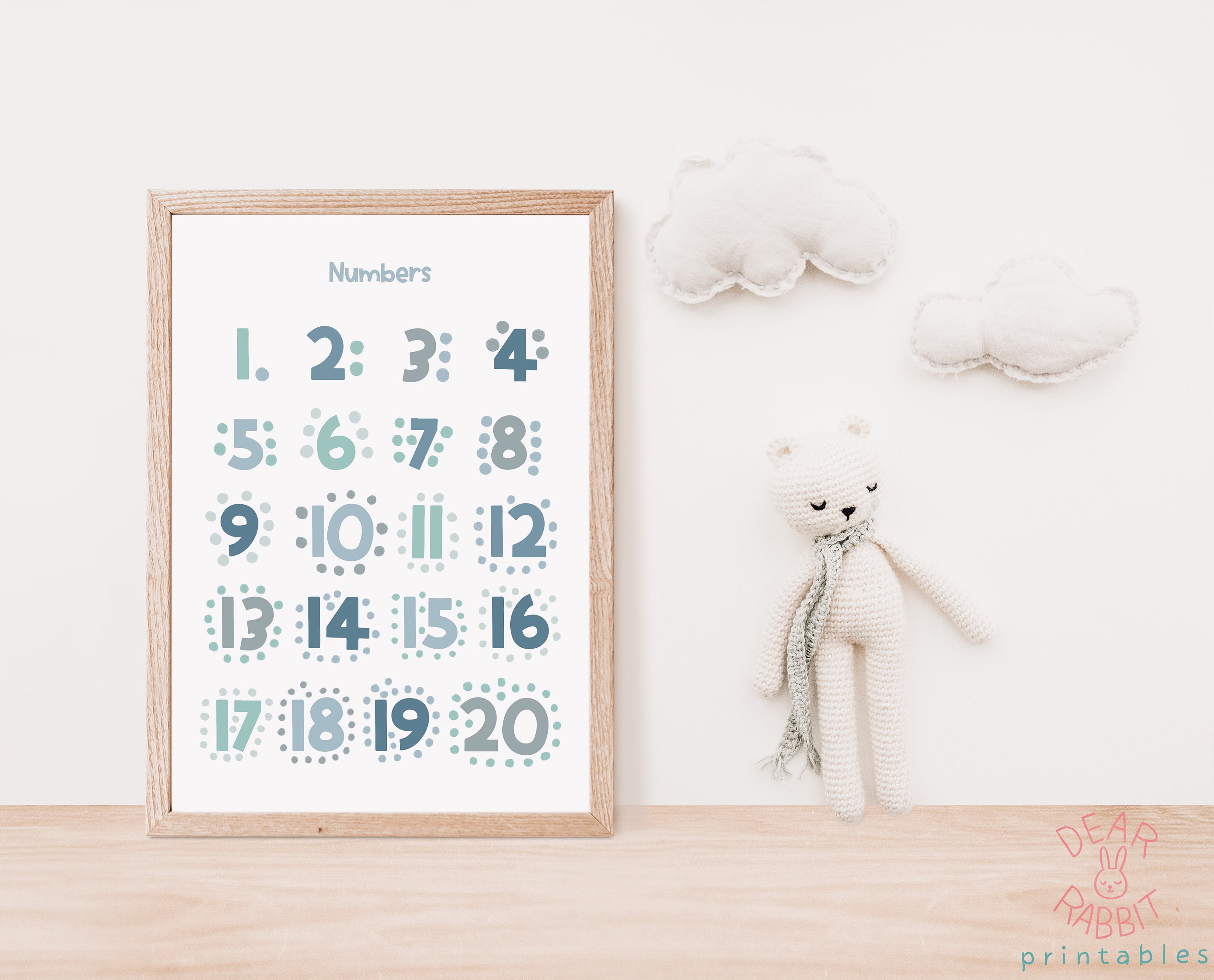 Alphabet Numbers and Shapes,set of 3 Prints Educational Wall Art,kids ...