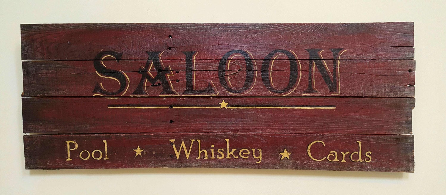 Vintage Style Saloon Sign - Etsy