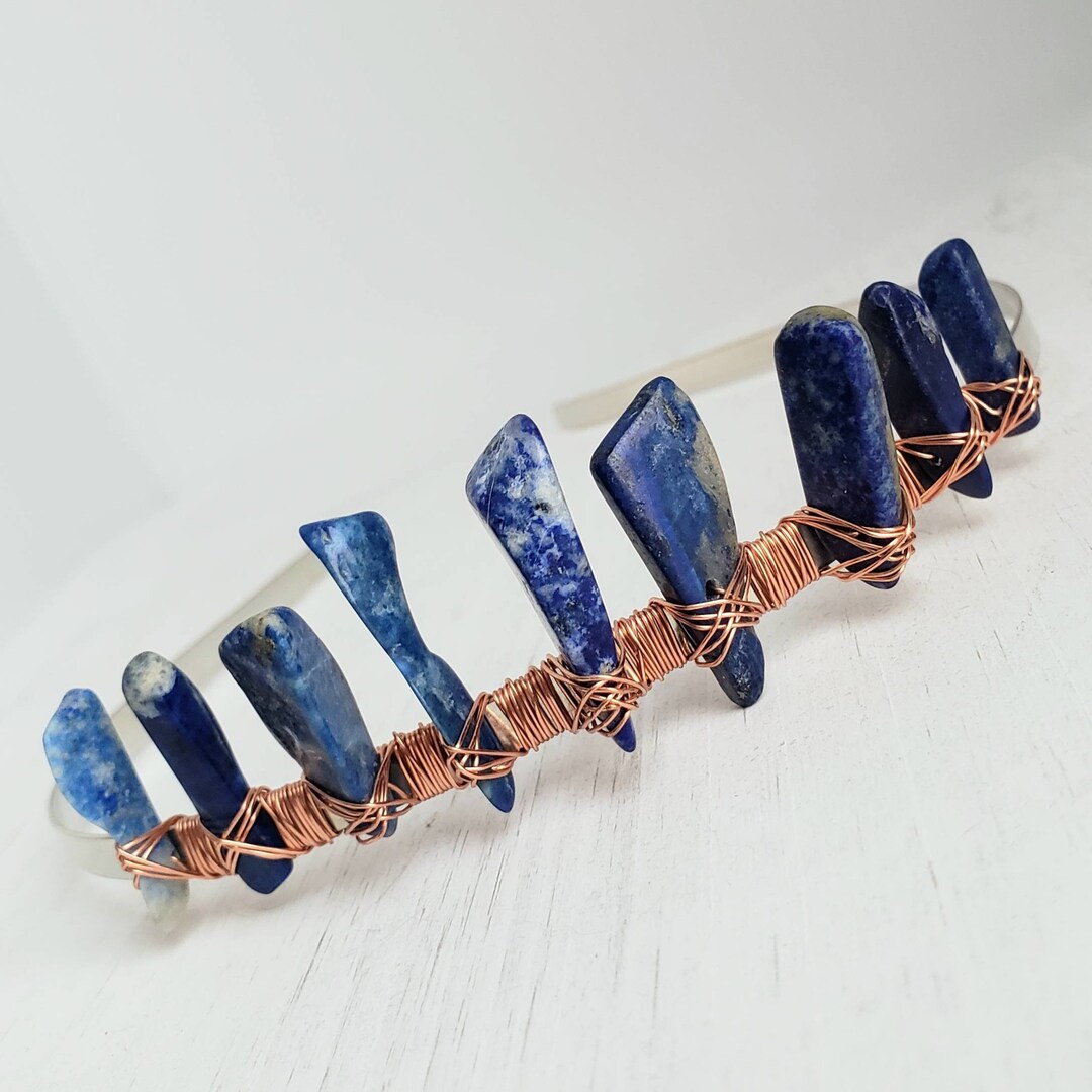 Lapis Lazuli Gemstone Crown - Faerie Wear - Hair Jewelry - Mermaid ...