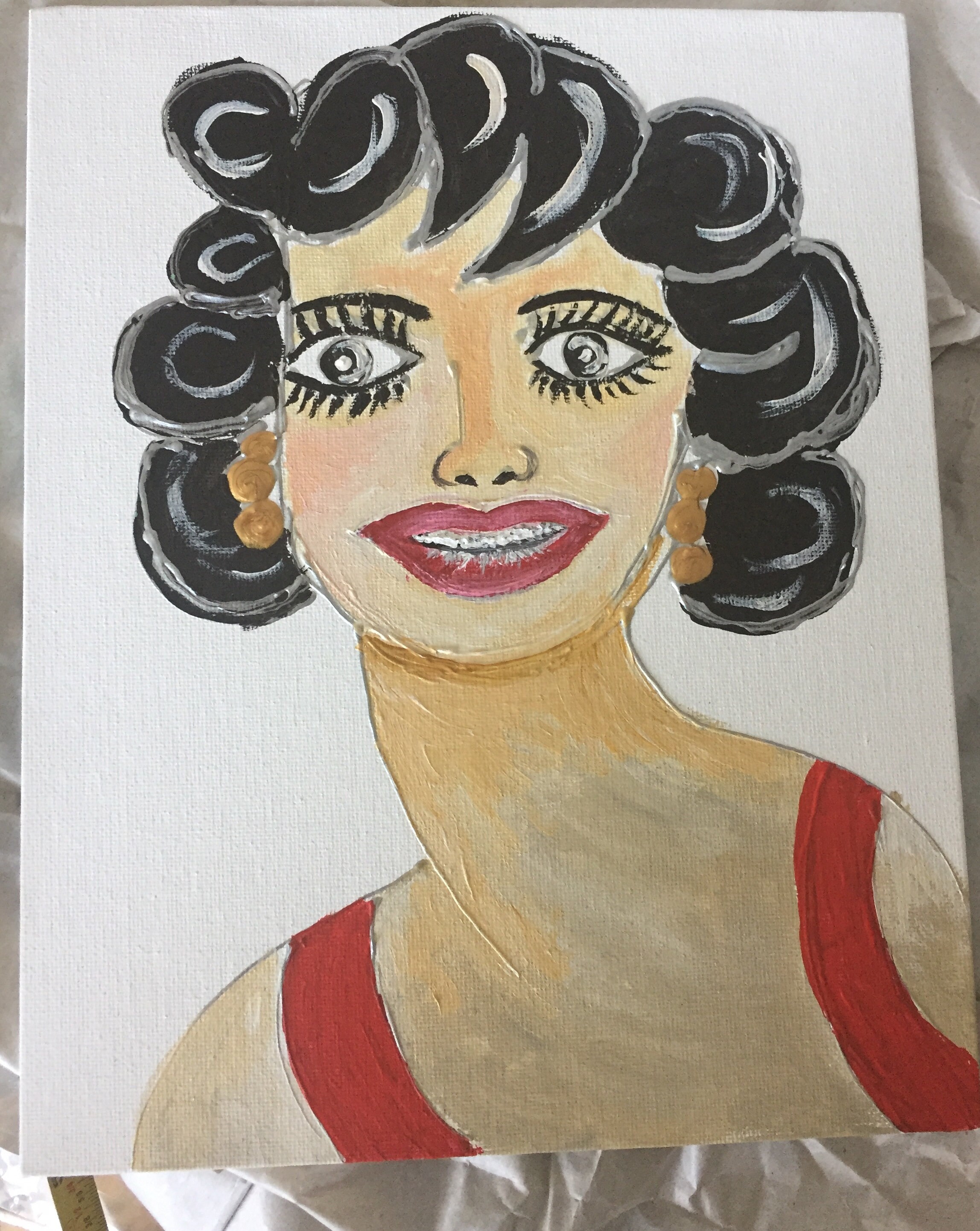 The Lady in Red Pop Art Painting - Etsy Israel