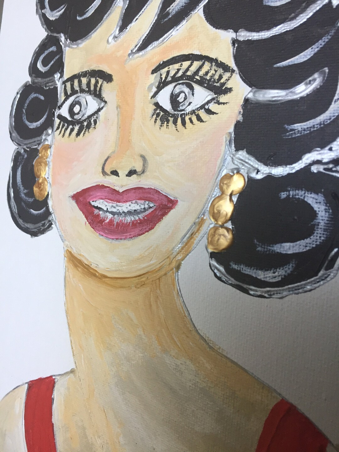 The Lady in Red Pop Art Painting - Etsy Israel