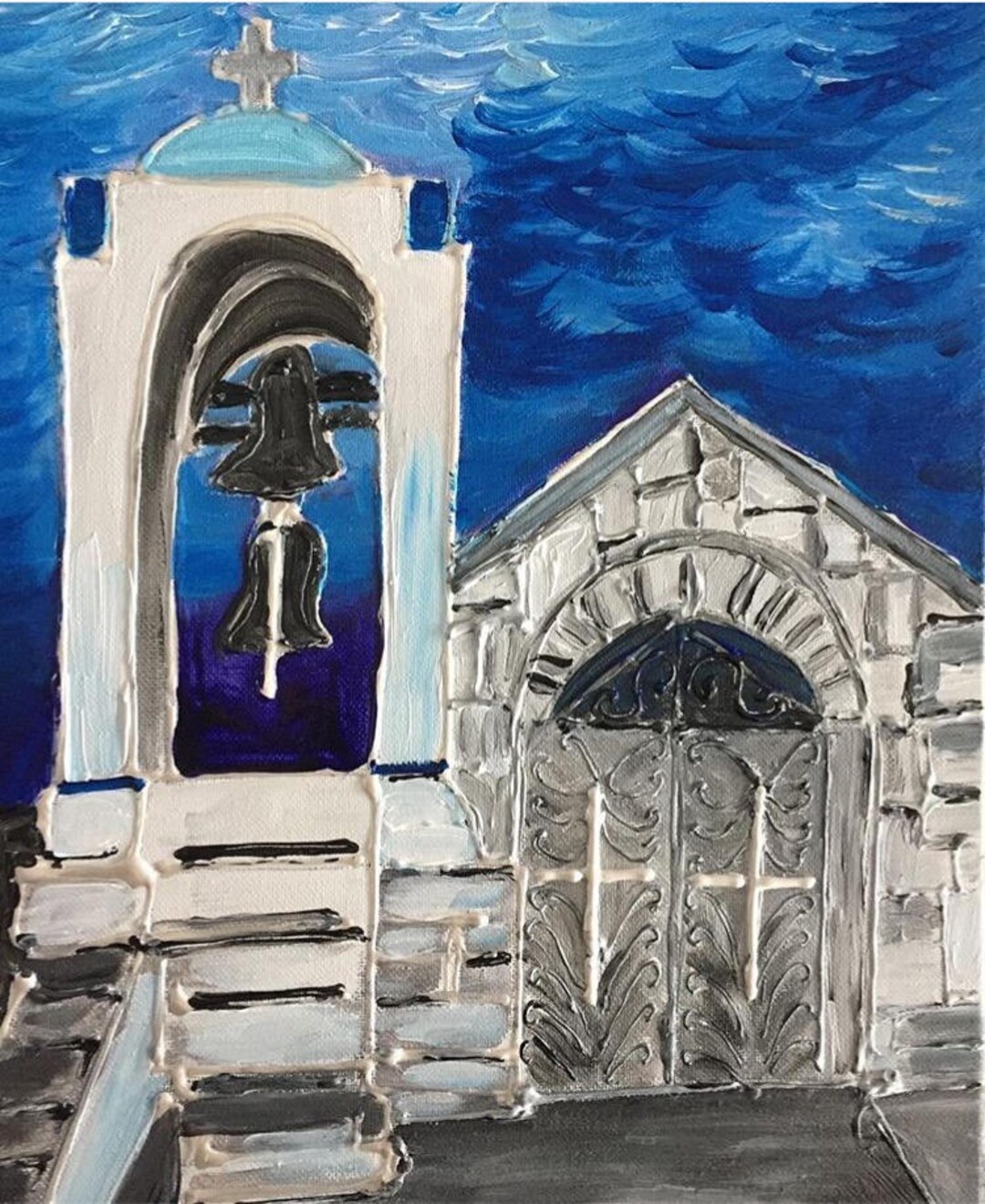 Saint Simon Chapel Painting, Kea Island, Greece - Etsy