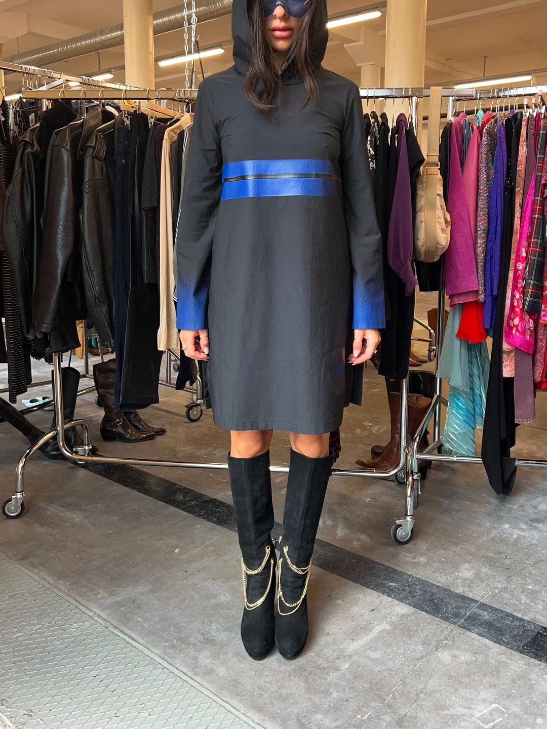 Cop. Copine Structured Hoodie Dress Designer Vintage Rare Italian - Etsy