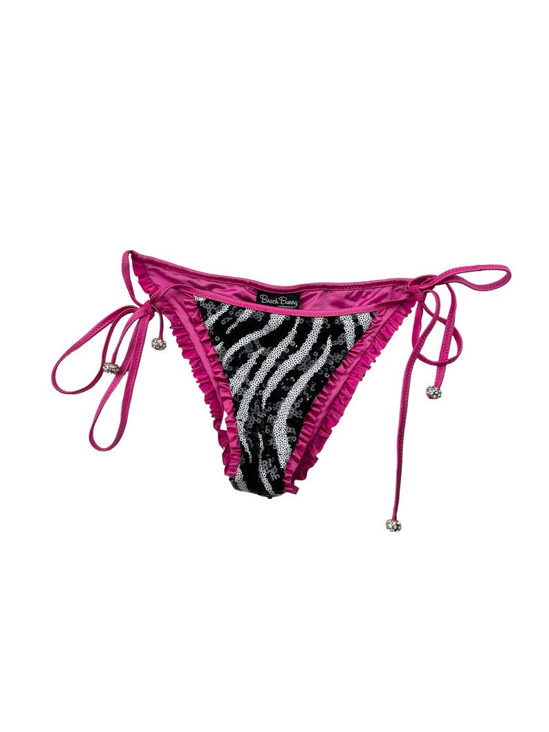 Beach Bunny Zebra Sequin Bikini Designer Vintage Rare Italian - Etsy