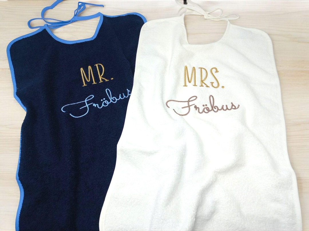 Bride and Groom Bibs / Wedding Gift / Engagement Gift / Personalized ...