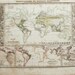 Rare 1839 World Map: Cultural Crop Distribution, Antique Botanical ...