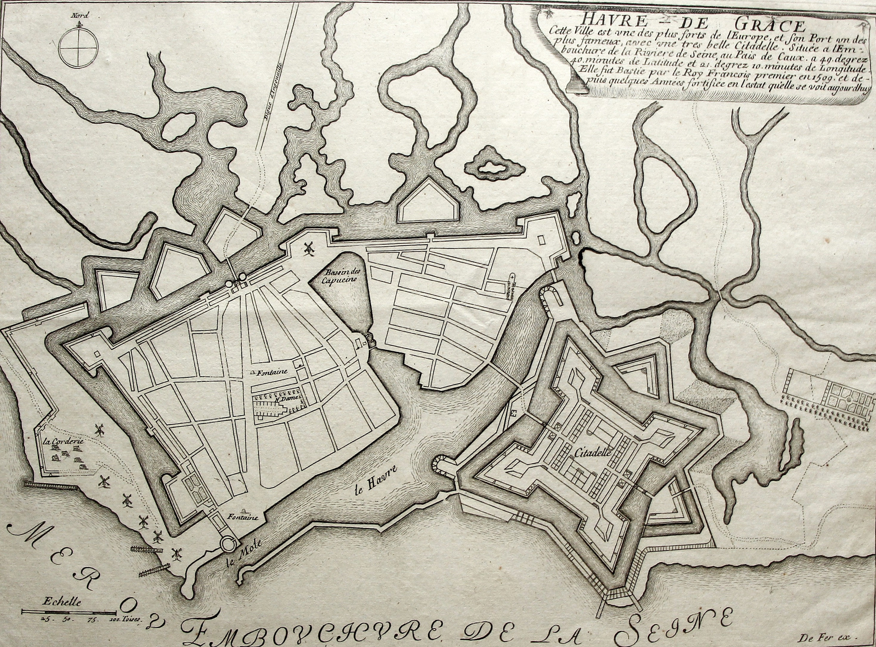 Antique Map, French Fortifications, Le Havre Fort Map, Normandy - Etsy