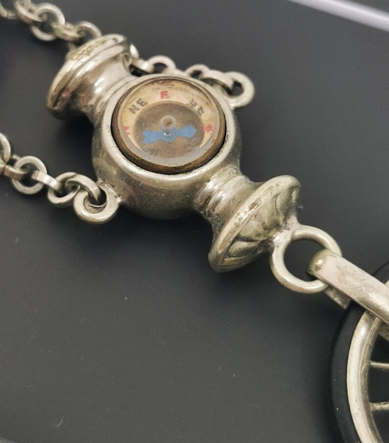 Antique Bicycle Compass Charm Pocket Watch Chain Victorian - Etsy
