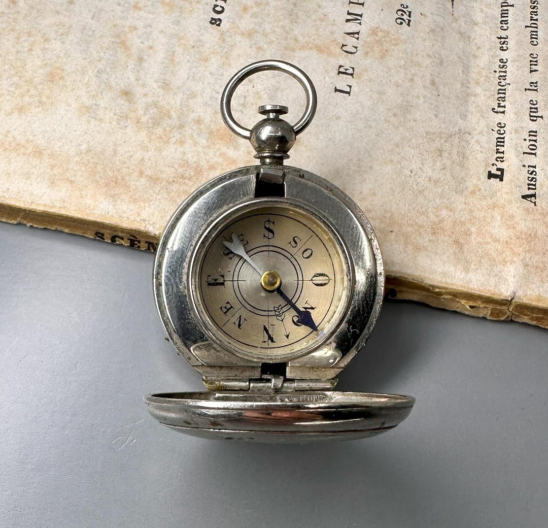 Antique French Miniature Pocket Compass, Hunter Compass - Etsy