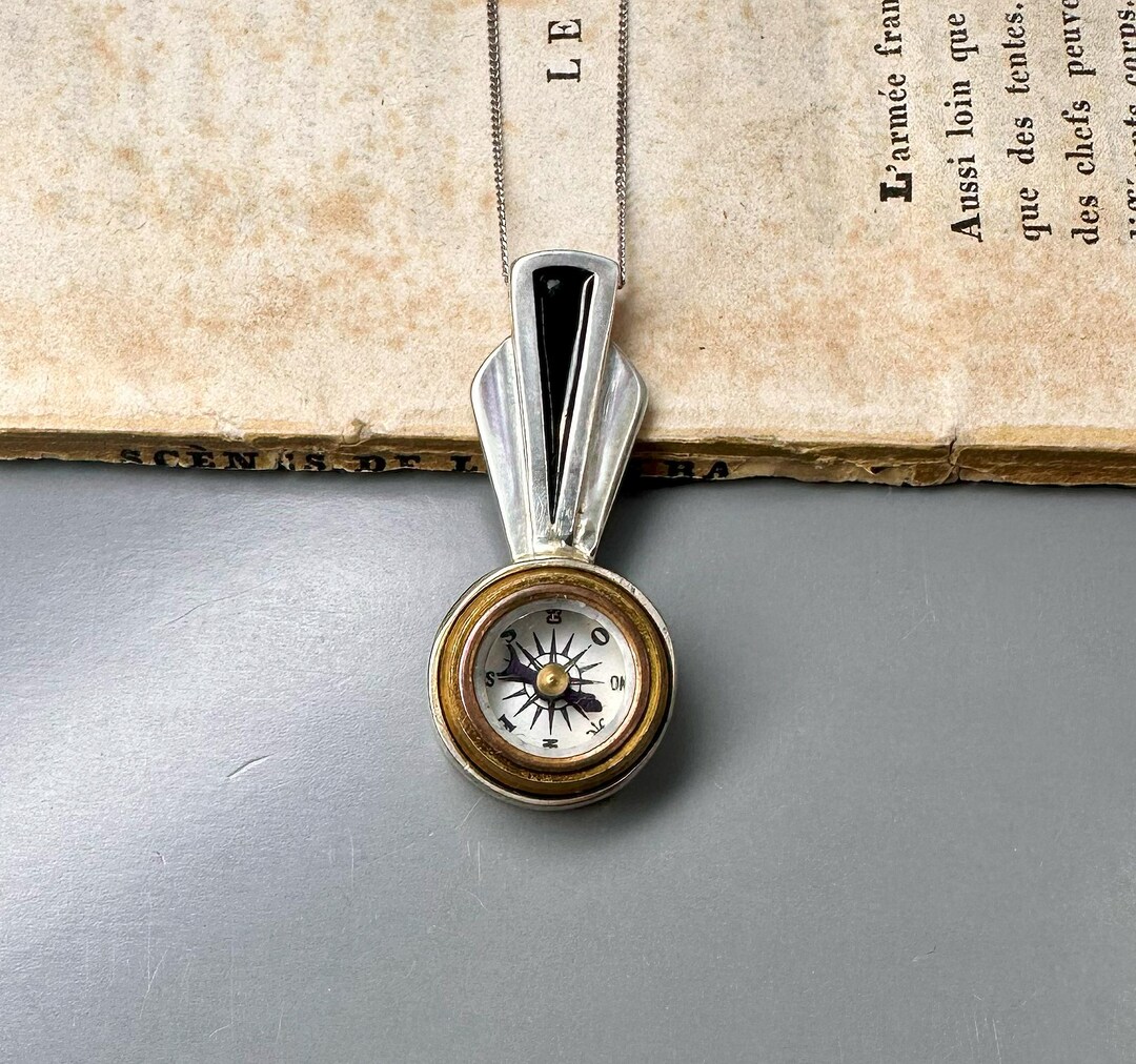 Antique French Compass in Art Deco Style on a Chain - Etsy