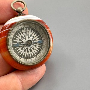 Antique French Luxury Pocket Compass, Agate Compass, - Etsy