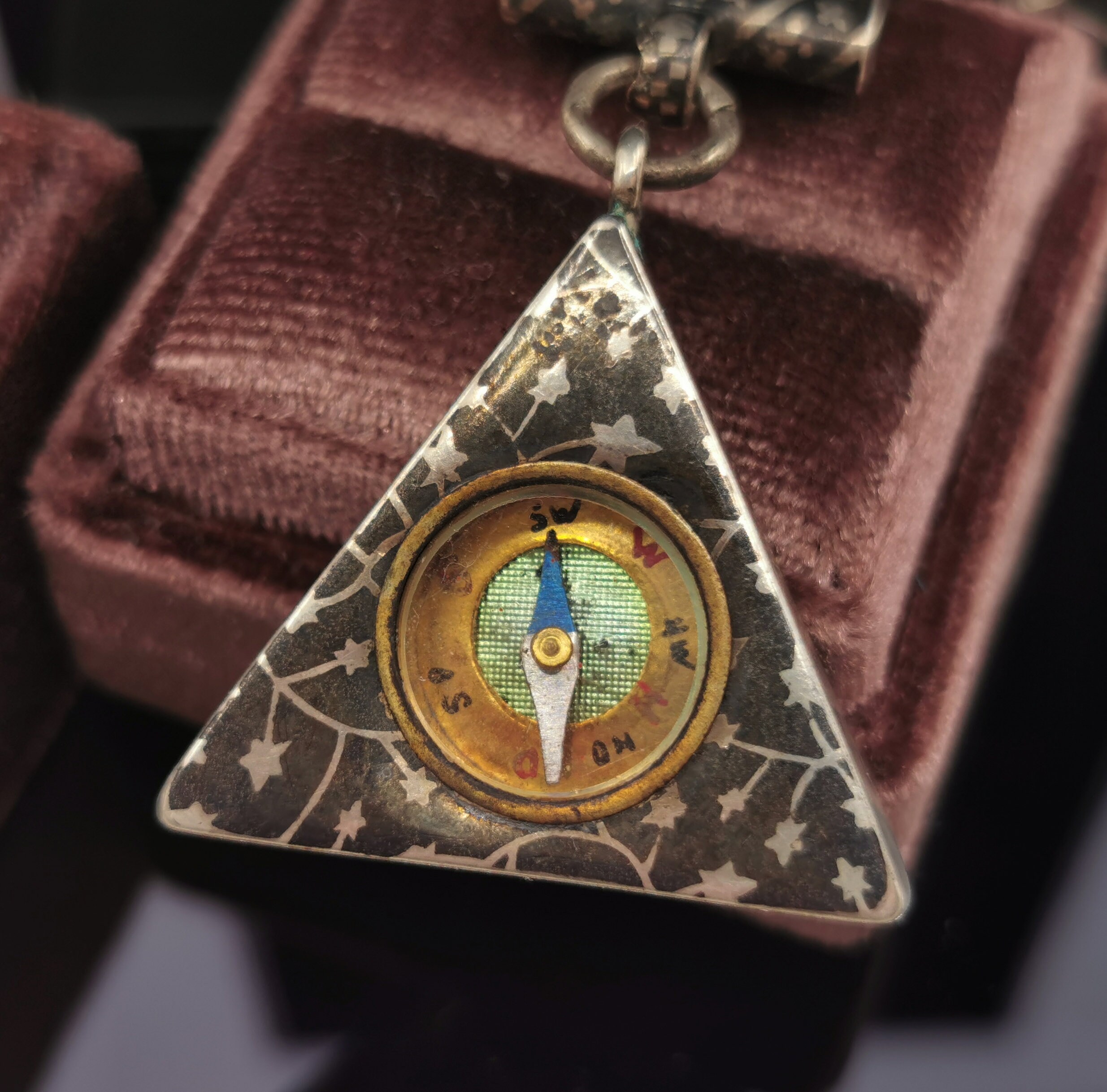 Antique Compass Chain Vintage Compass Compass Necklace Pendant Etsy