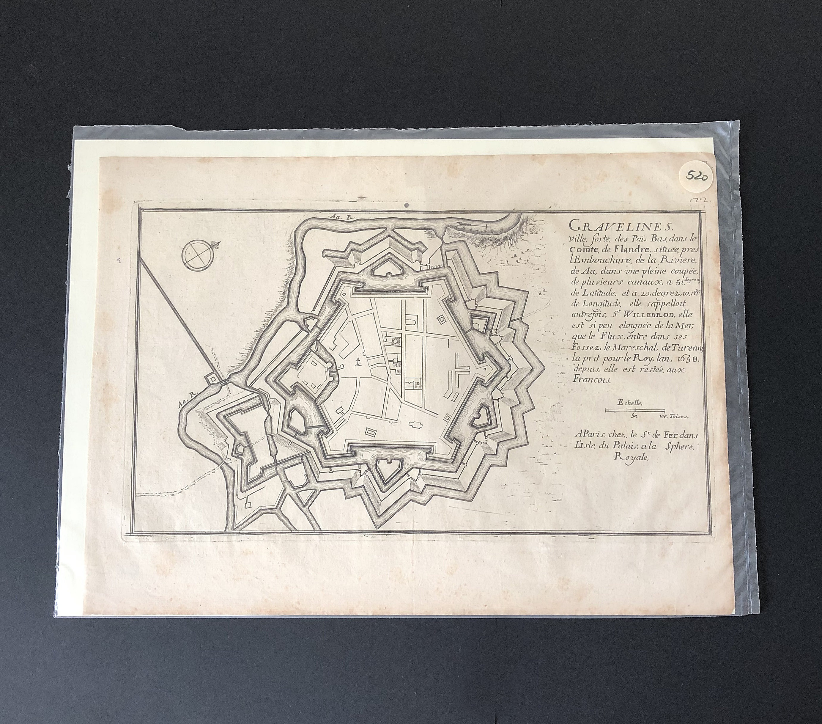 Antique Map French Fortifications Gravelines Fort Map - Etsy