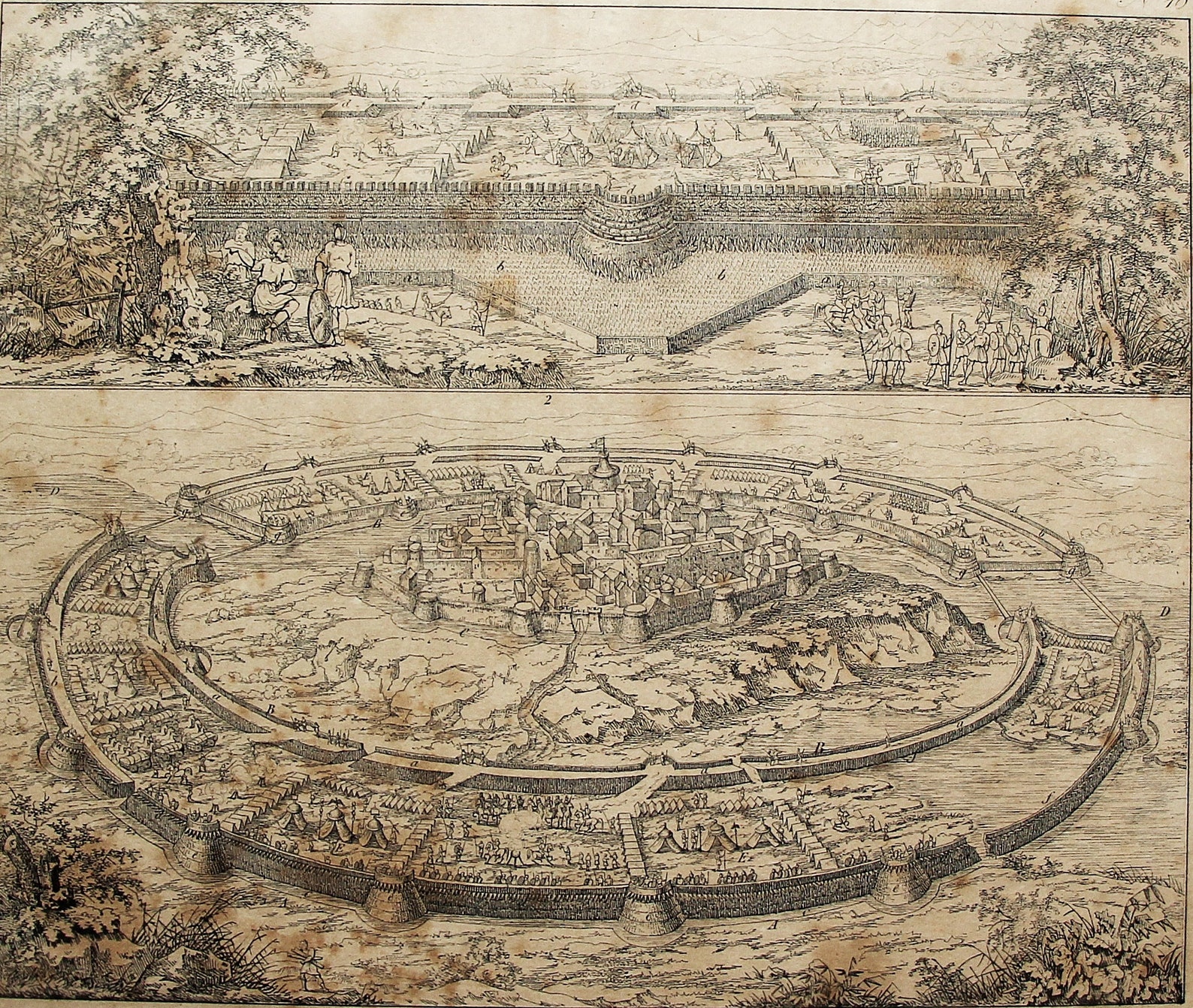 Antique Map Ancient Fortifications Fort Architecture Print - Etsy