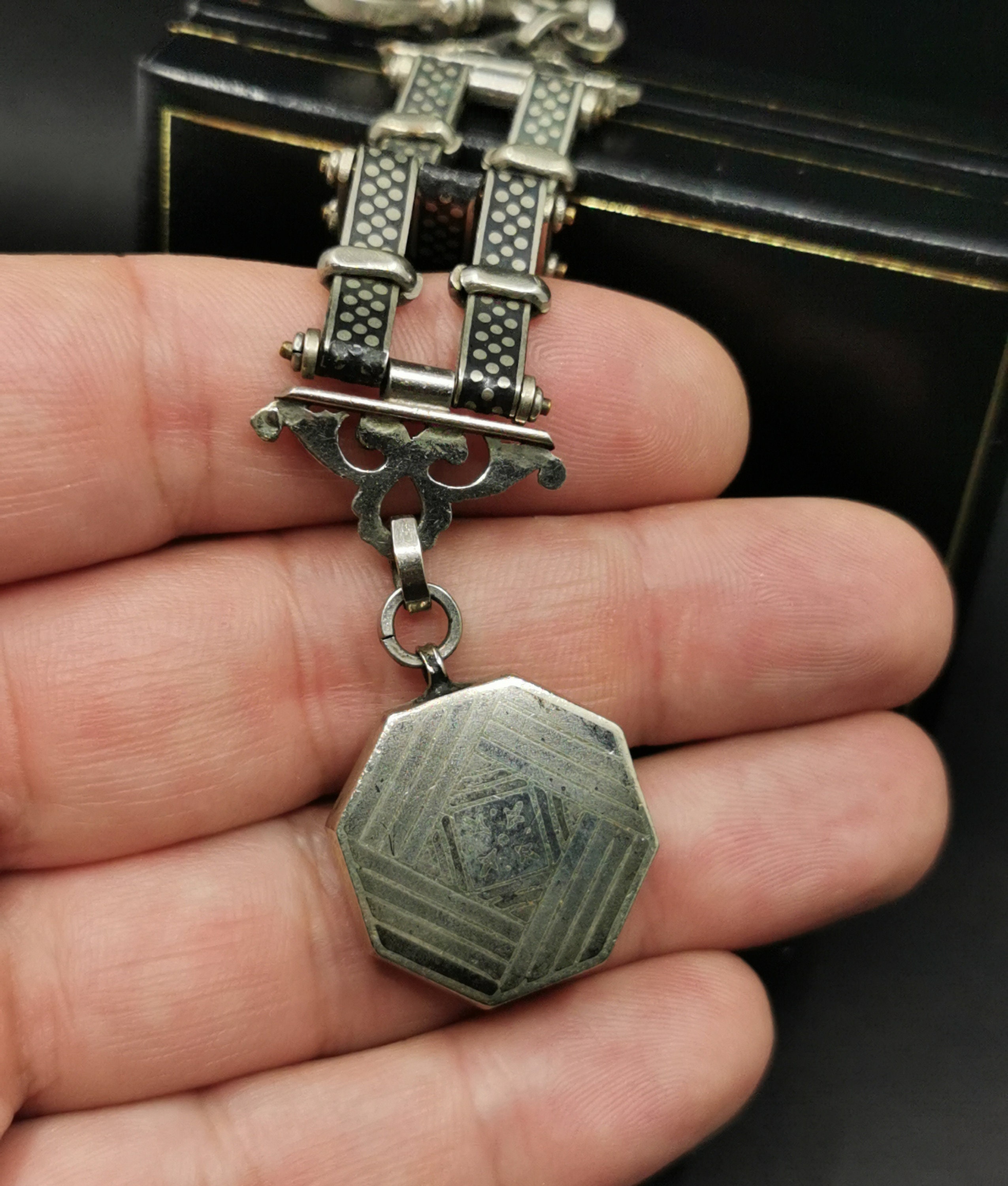 Antique Compass Chain Vintage Niello Compass Compass | Etsy