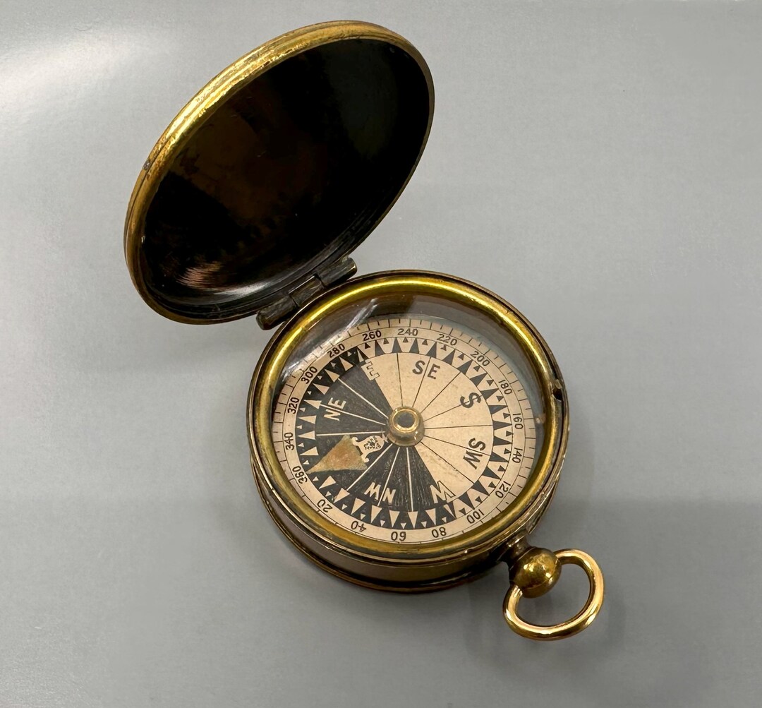 Rare Hunter Compass by F. Barker & Son, Singer's Patent Card Design - Etsy