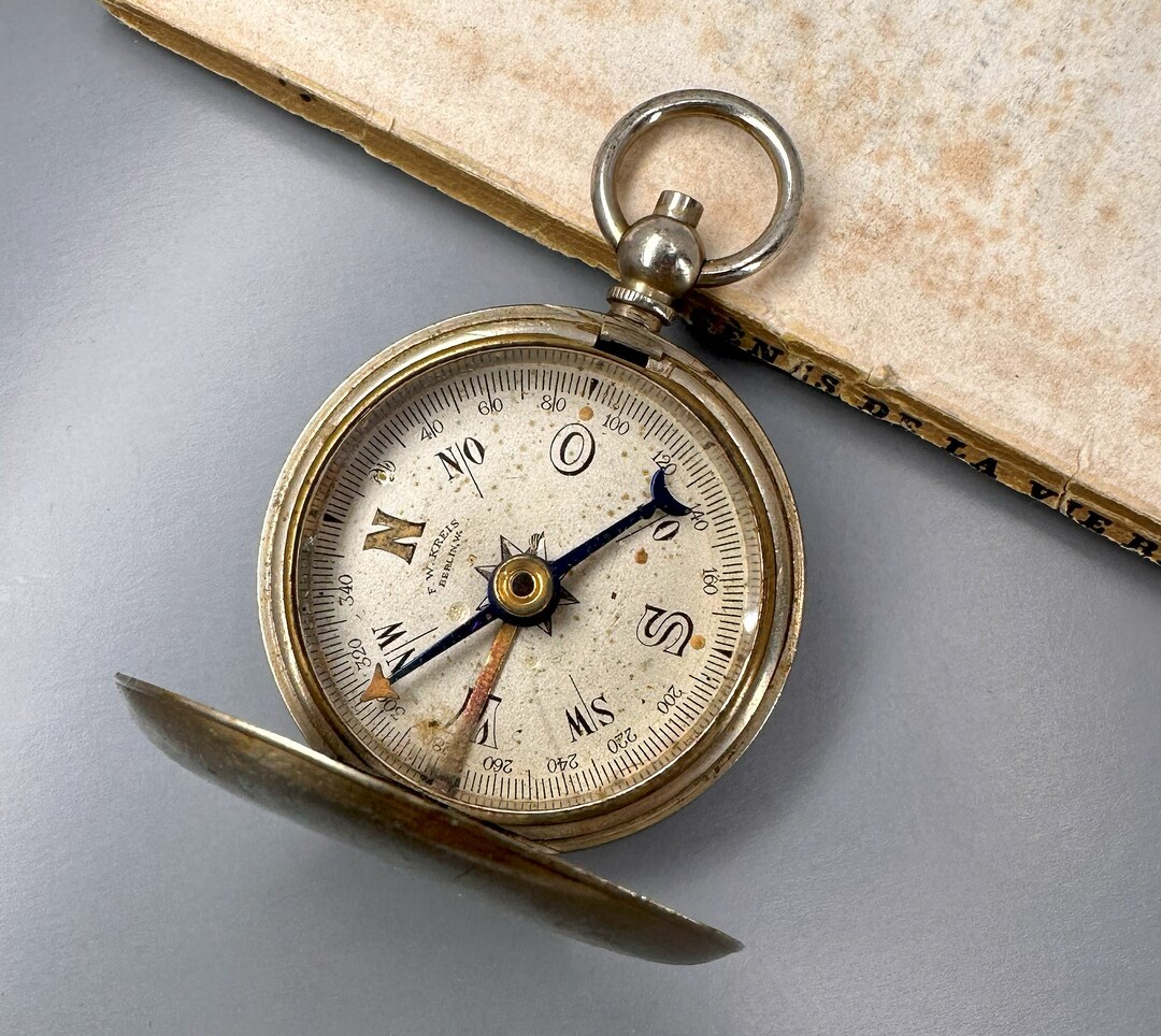 Antique Swiss/german Pocket Compass F. W. KREIS (a Jeweler in Berlin ...