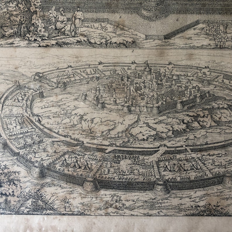 Antique Map Ancient Fortifications Fort Architecture Print - Etsy