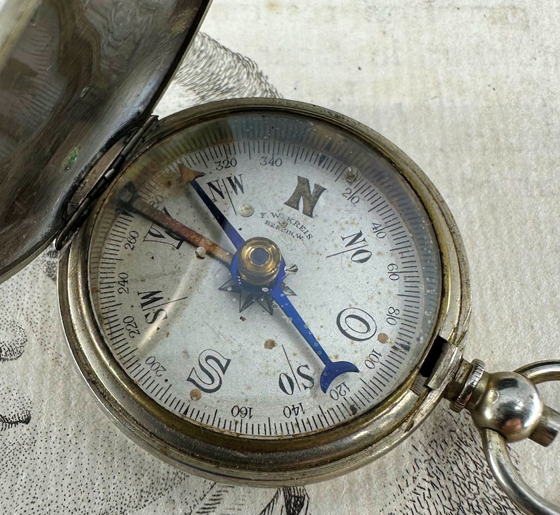 Antique Swiss/german Pocket Compass F. W. KREIS (a Jeweler in Berlin ...