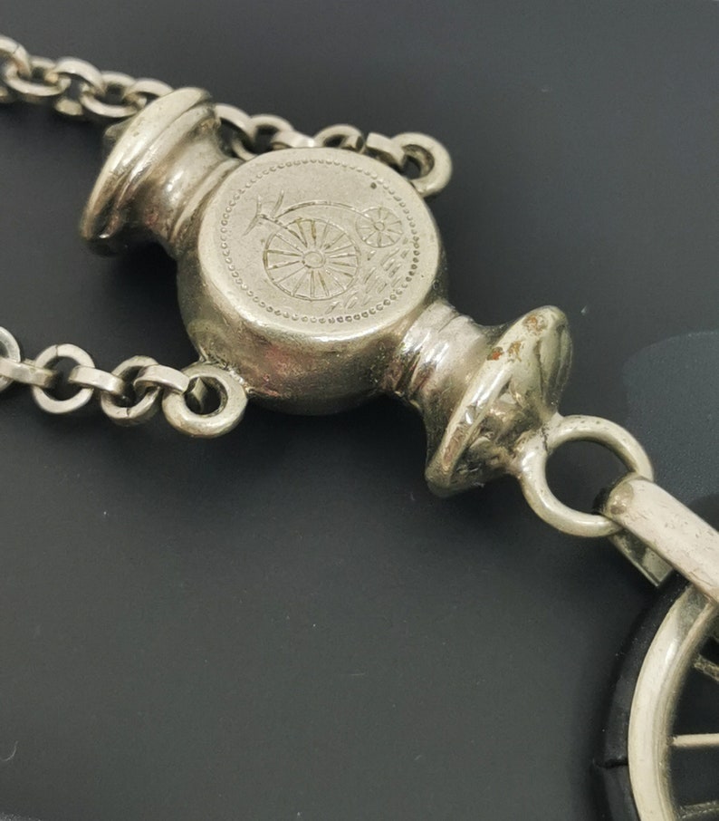 Antique Bicycle Compass Charm Pocket Watch Chain Victorian - Etsy