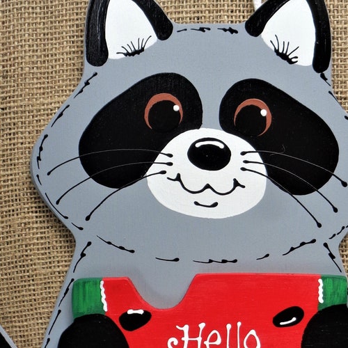 RACCOON Hello Summer SIGN Deck Tropical Hot Tub Wall Art Door - Etsy