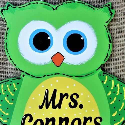 Personalize OWL TEACHER SIGN Wall Door Plaque School Class - Etsy