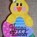 HOP Easter Bunny Rabbit Door SIGN Wall Art Hanging Hanger PLAQUE Spring ...