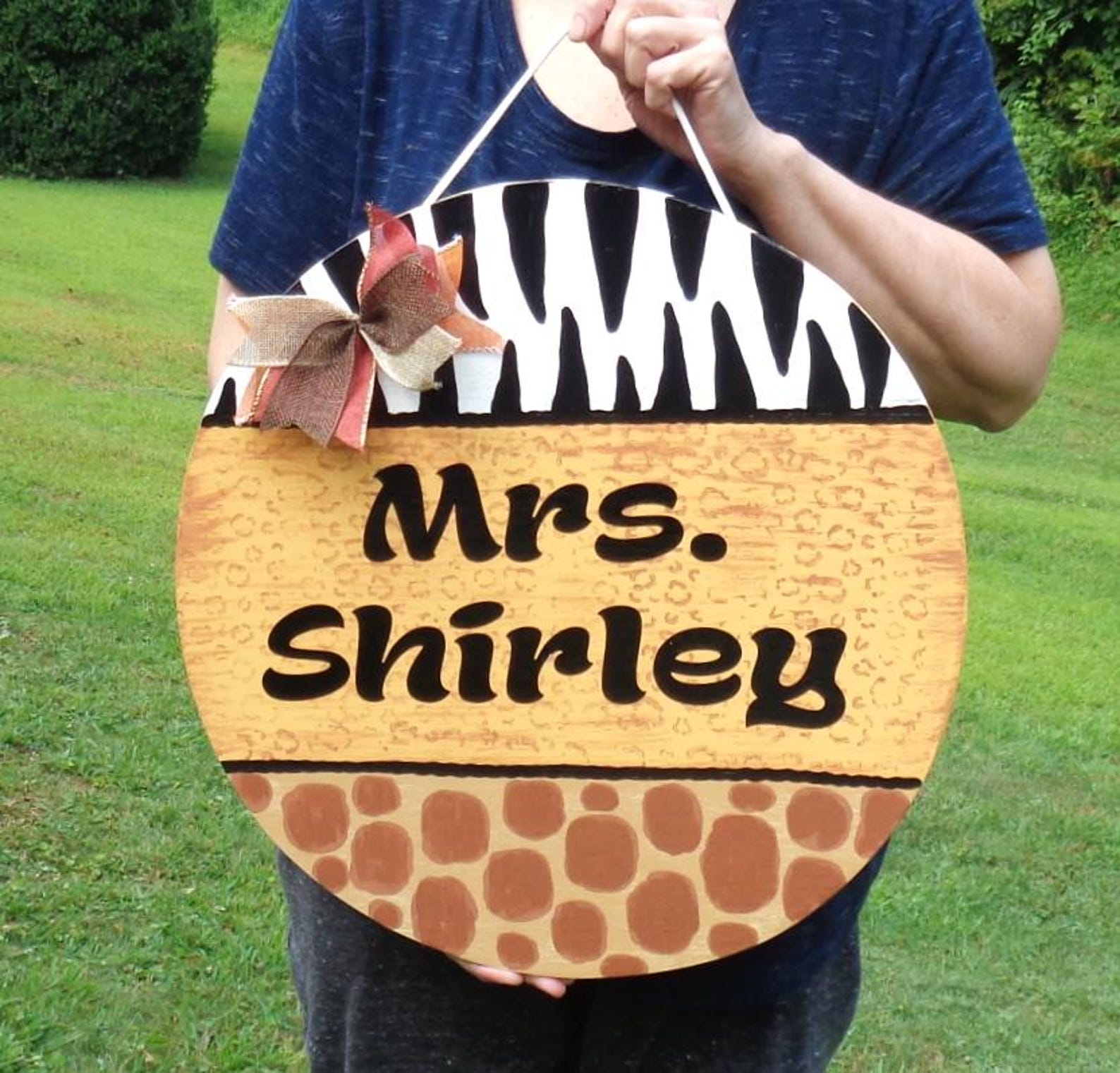 Personalized Teacher Door Sign: Animal Print Classroom Decor - Etsy