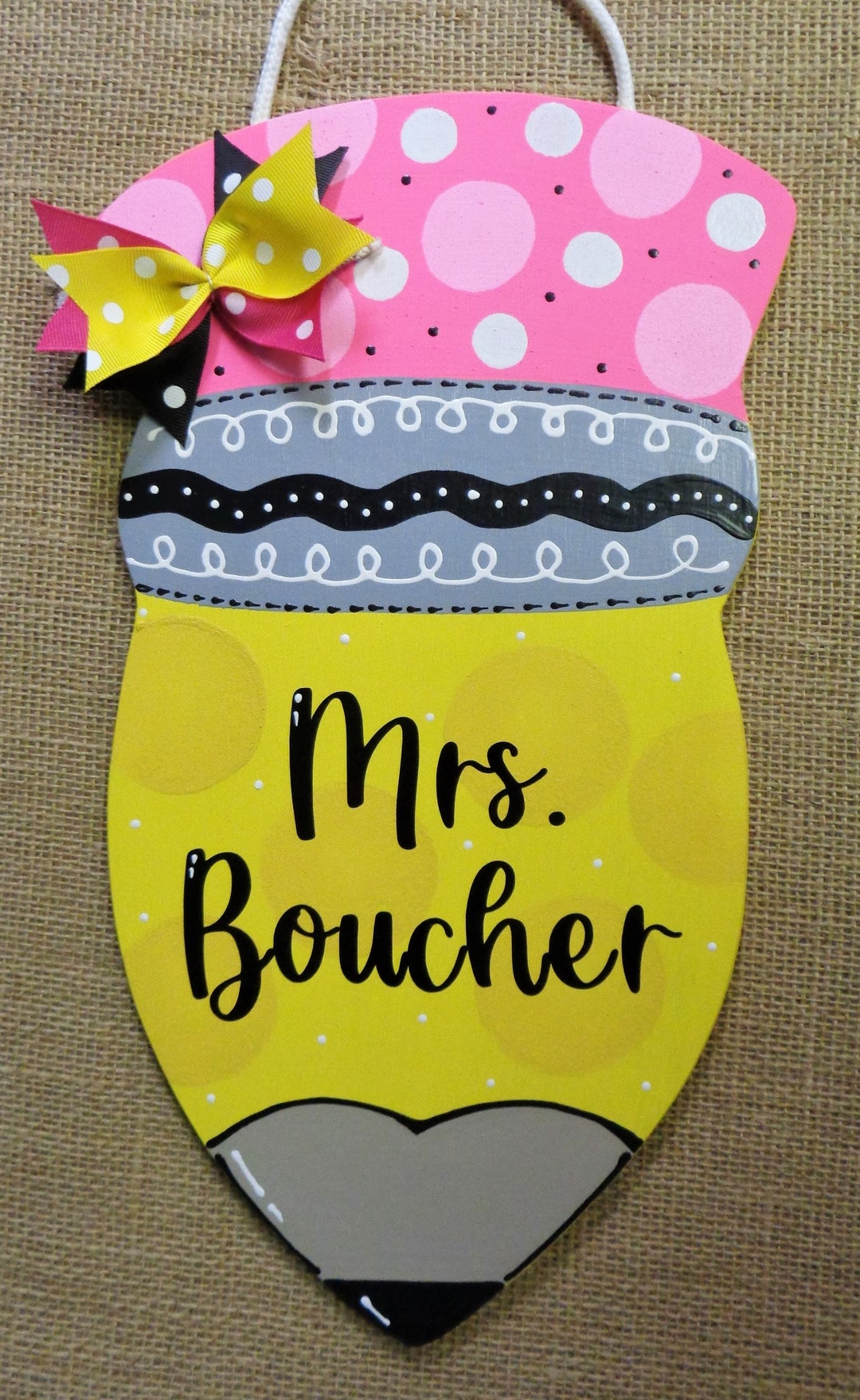 Personalized TEACHER PENCIL SIGN Name Plaque School Class Classroom ...