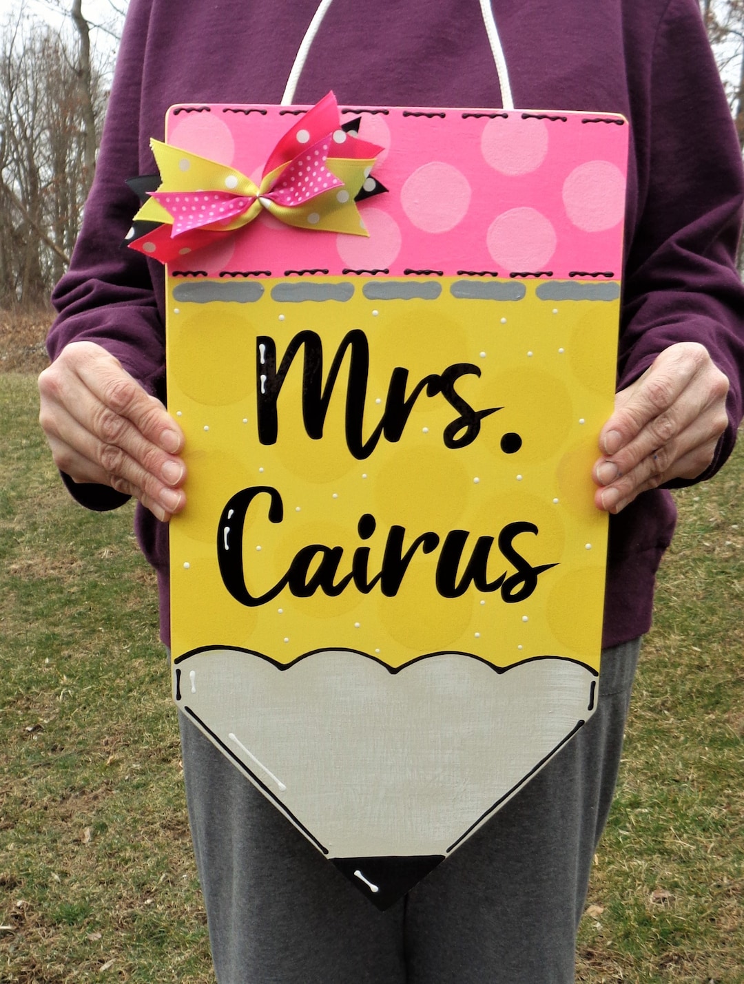 Personalized TEACHER PENCIL SIGN Name Plaque School Class Classroom ...