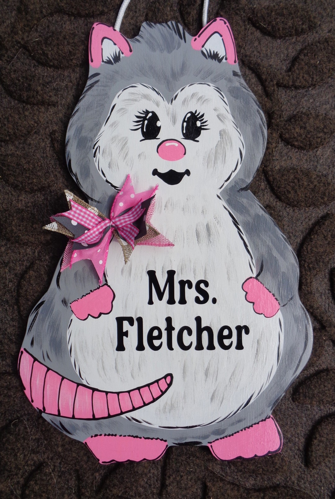 Personalized Opossum Teacher Sign: Hand-painted Classroom Decor - Etsy