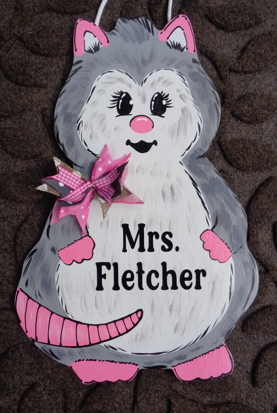 Personalized Opossum Teacher Sign: Hand-painted Classroom Decor - Etsy