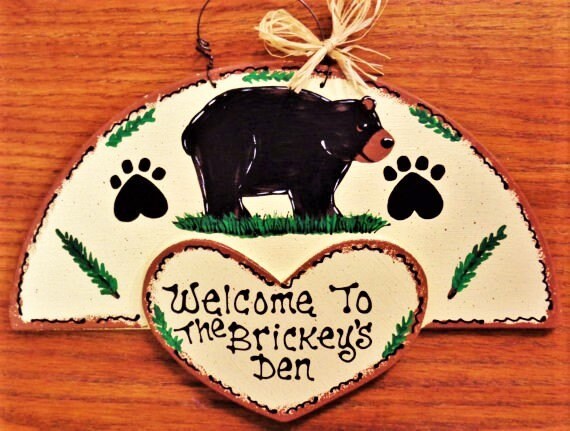 BEAR Personalized Name DEN Sign Home Family Country Wood Crafts Plaque ...