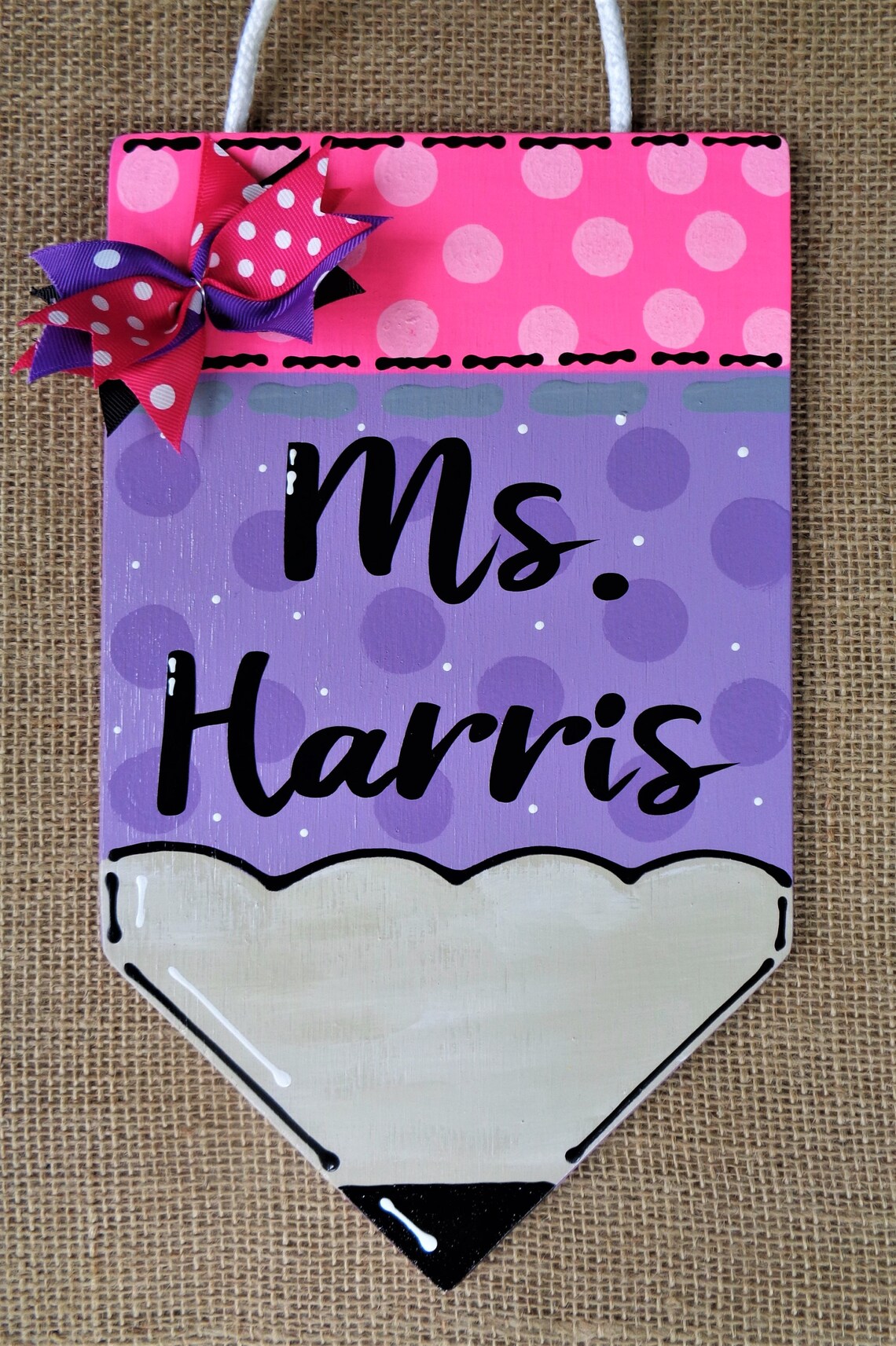 Personalized TEACHER PENCIL SIGN Name Plaque School Class - Etsy