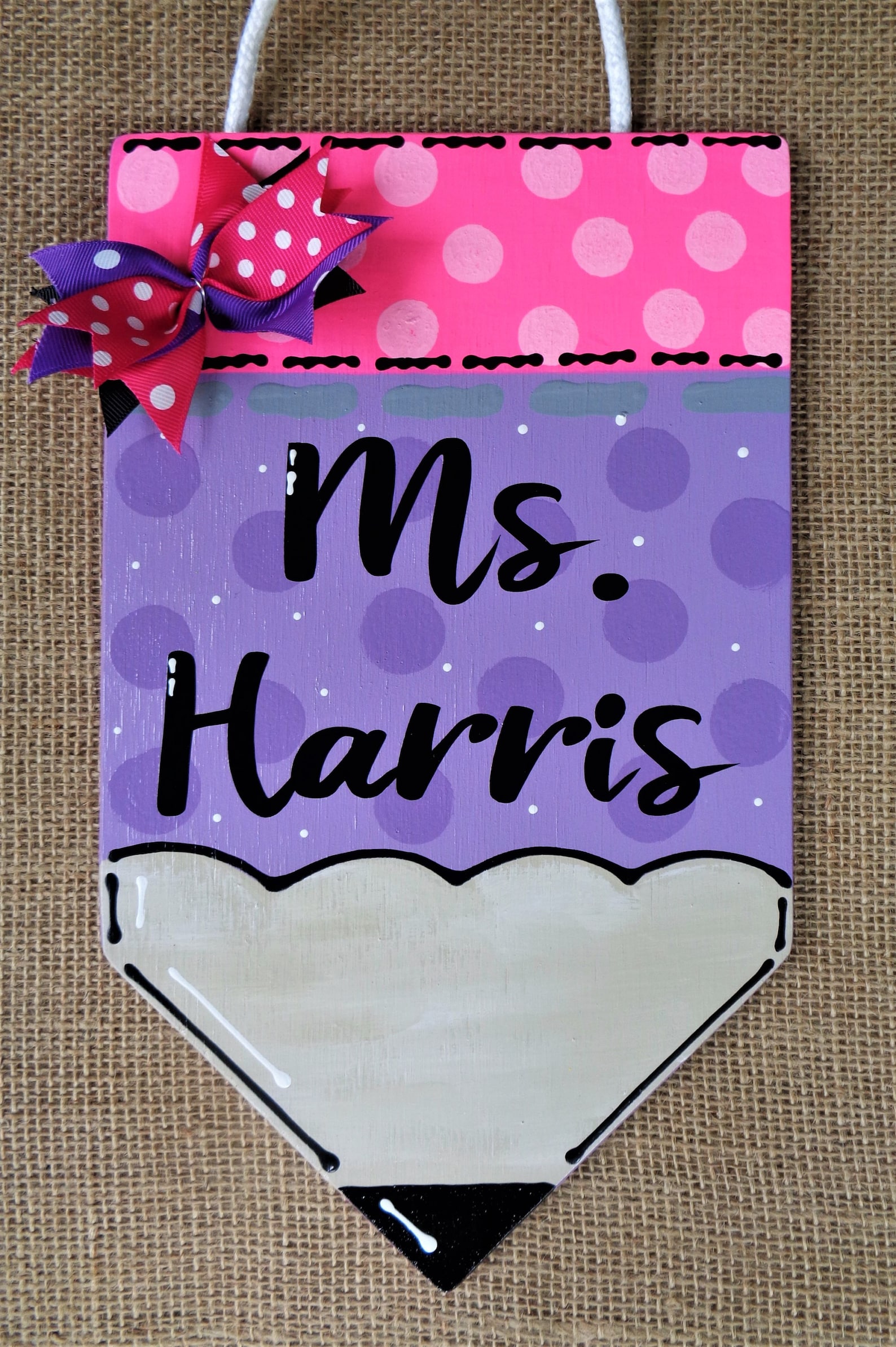 Personalized TEACHER PENCIL SIGN Name Plaque School Class - Etsy