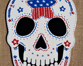 Sugar Skull Hand Painted Wooden Sign Small - Etsy