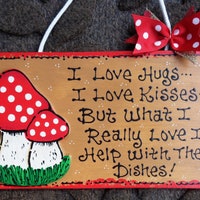 APPLE Kitchen Rules SIGN Wall Hanger Hanging Plaque Handcrafted Hand ...