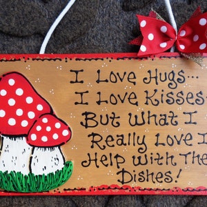 APPLE Kitchen Rules SIGN Wall Hanger Hanging Plaque Handcrafted Hand ...