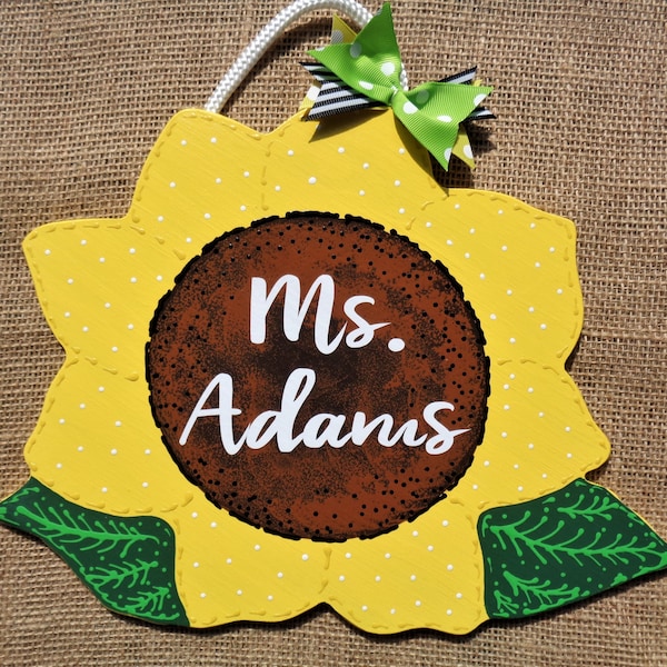 Teacher Sunflower Door Sign - Etsy