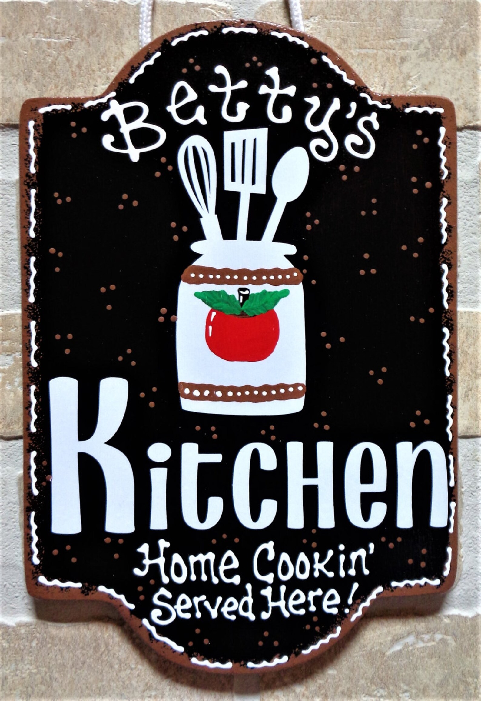 Personalize APPLE Home Cookin' KITCHEN Name SIGN Wall - Etsy