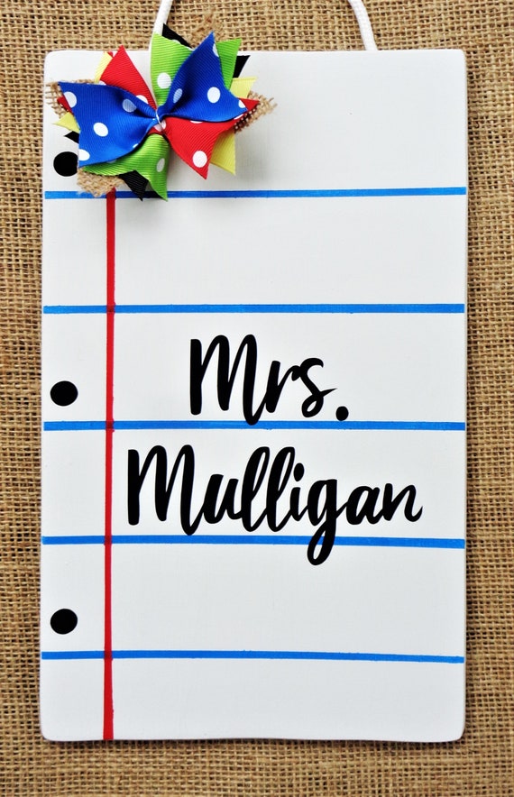 Personalized Notebook TEACHER SIGN Class Classroom Name Door - Etsy