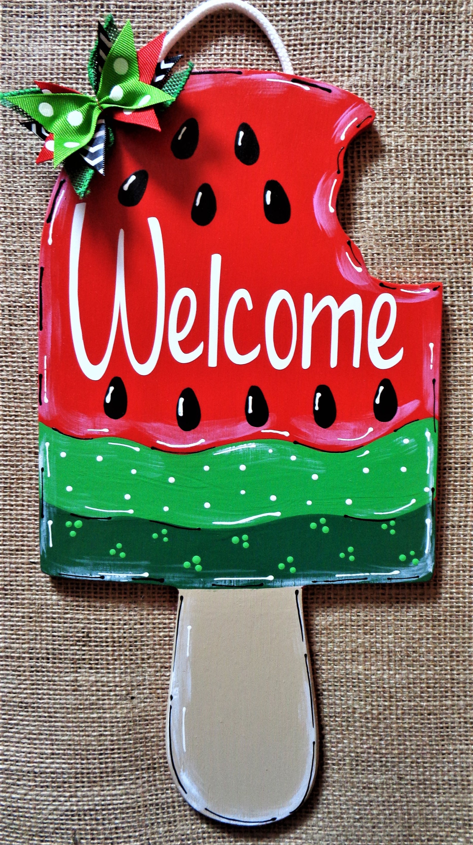 Welcome POPSICLE Watermelon SIGN Wall Art Door Hanger Plaque Pool ...