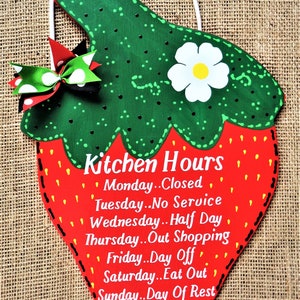 STRAWBERRY Kitchen Hours SIGN Wall Hanger Hanging Plaque Decor - Etsy