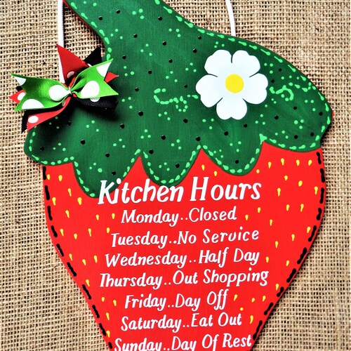 FAT CHEF Kitchen Operating Hours SIGN Wall Plaque Handcrafted - Etsy