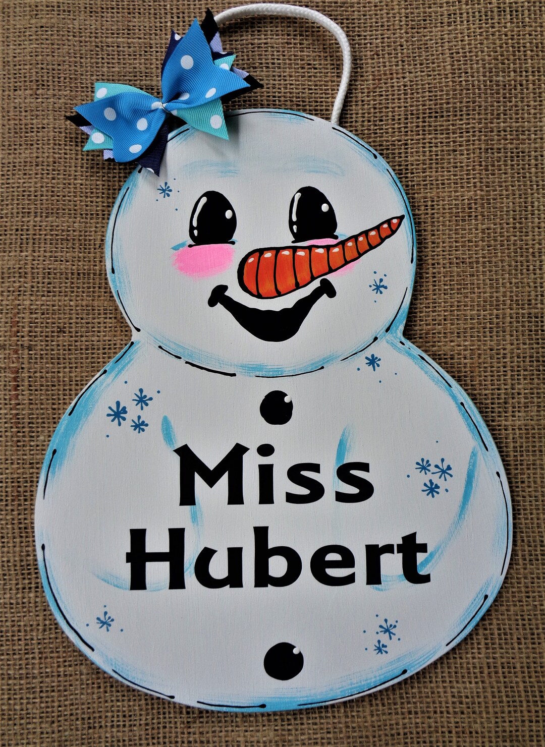 Personalized SNOWMAN TEACHER SIGN Wall Door Plaque School Class ...