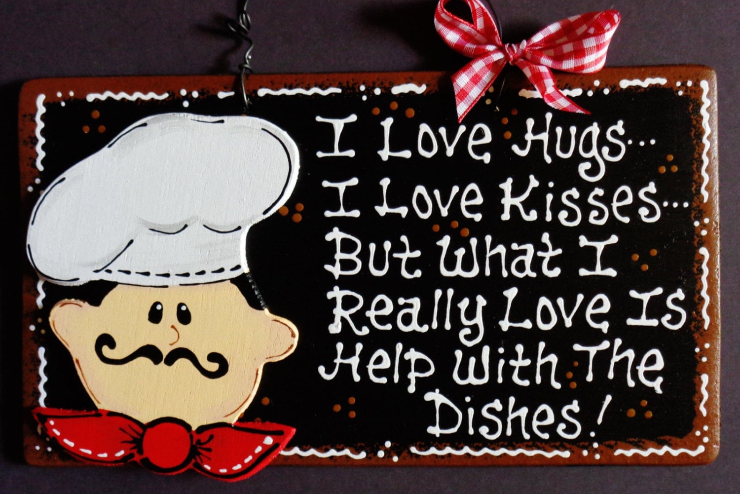 FAT CHEF OVERLAY Hugskissesdishes Kitchen Sign Bistro Cucina Decor Wall ...