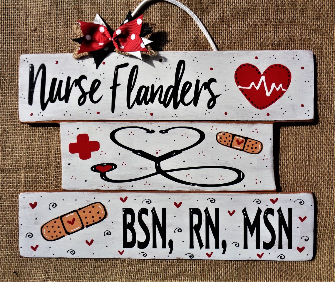 1 PIECE SIGN Nurse Sign Wall Art Door Hanger Plaque Wood - Etsy