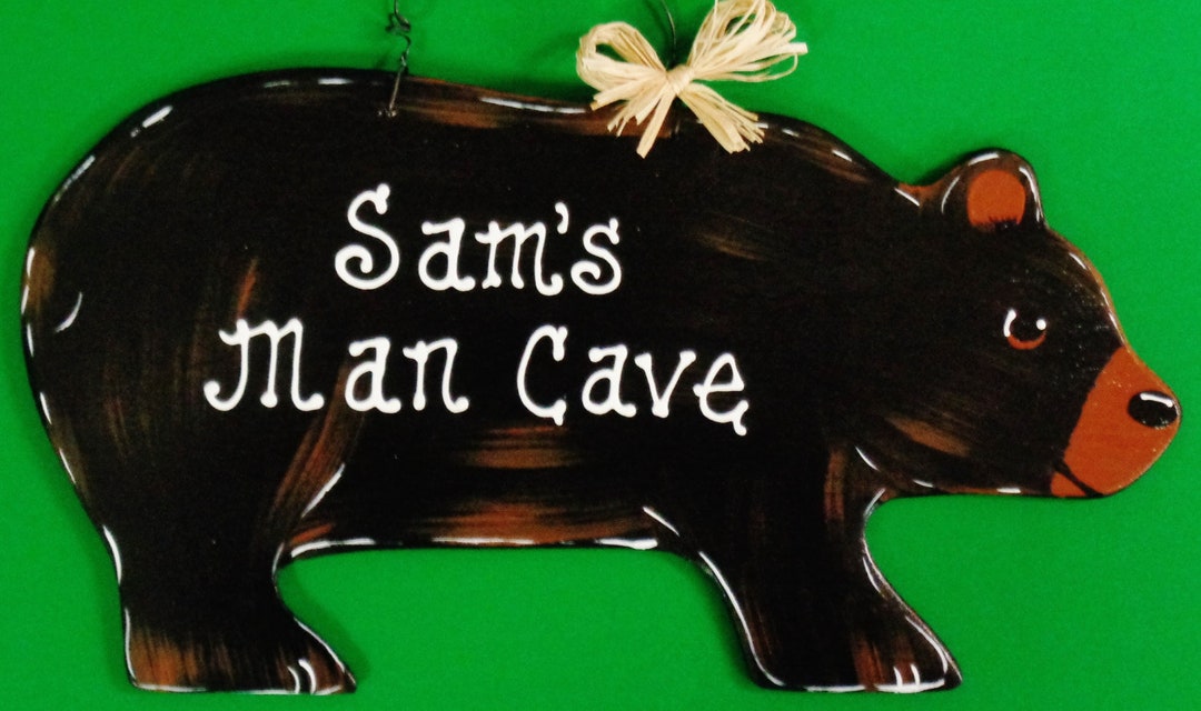 BEAR Man Cave SIGN Den Camper Camp Primitive PERSONALIZED Name Home ...
